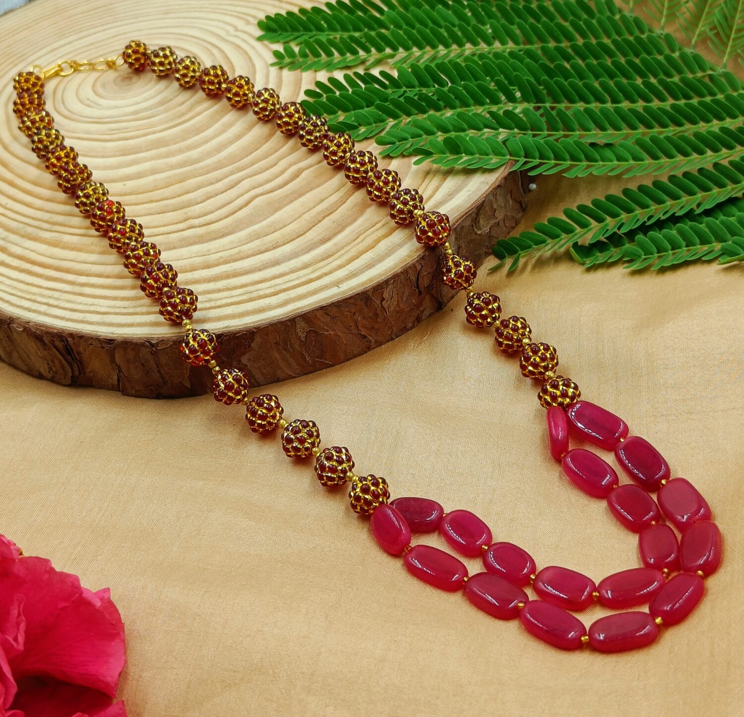 Maroon natural stone Mala (MA21) – Find Her Favorite